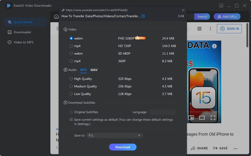 EaseUS Video Downloader | Blitzhandel24 - Buy quality software in the ...